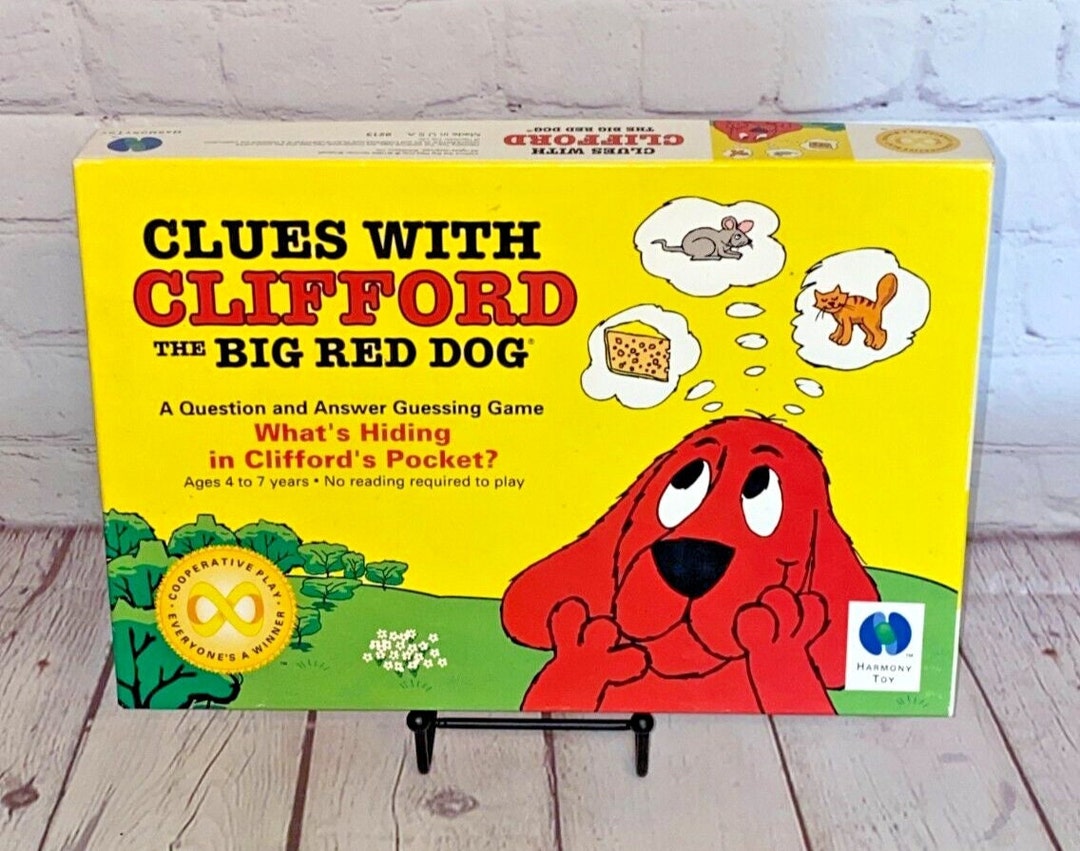 Clues With Clifford the Big Red Dog Game by Harmony Toy 1992 | for 2 to 4 Players | Ages 4 to 7 ...