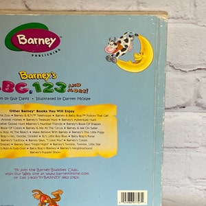 Barney's ABC 123 and More Written by Guy Davis 1998 - Etsy