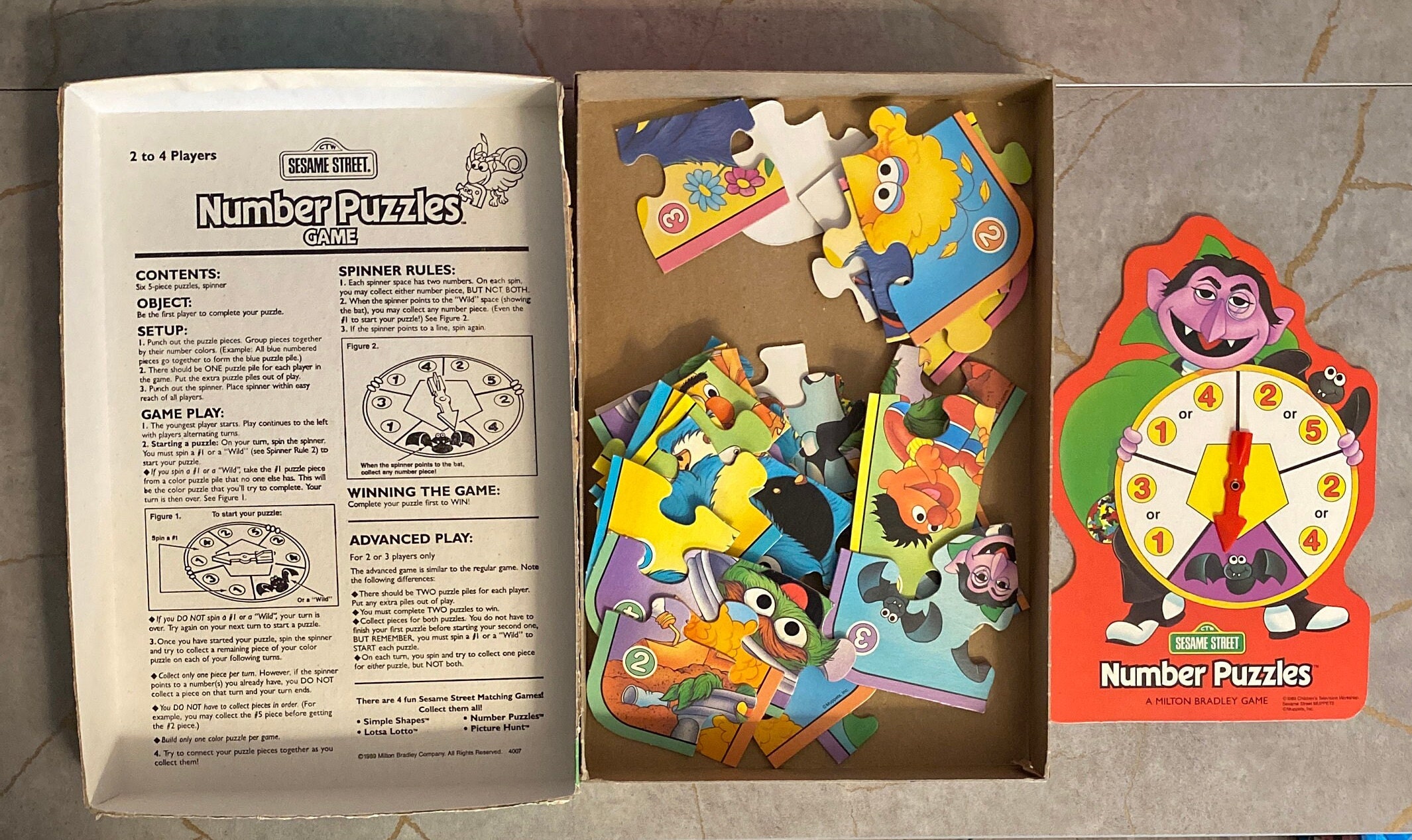 Sesame Street Number Puzzles Game by Milton Bradley 1989 for - Etsy