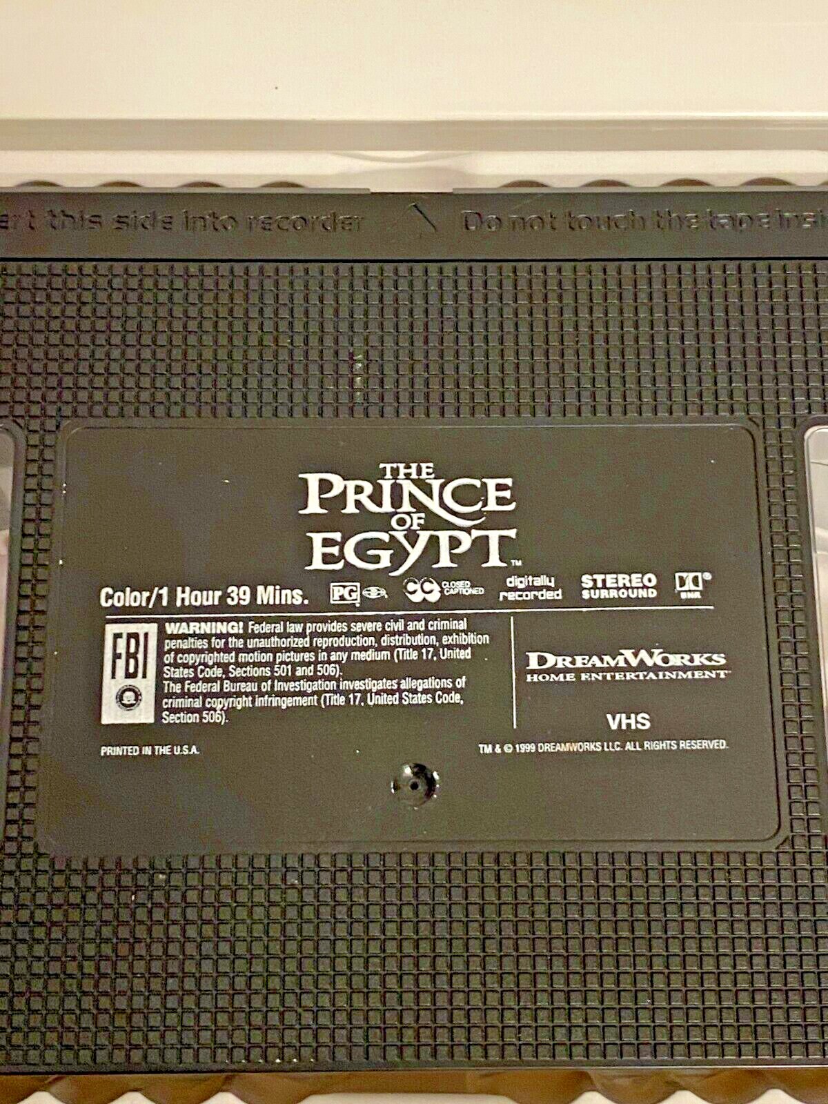 The Prince of Egypt VHS by Dreamworks Home Entertainment 1999 Rated PG Run Time: 1hr 39mins See ...