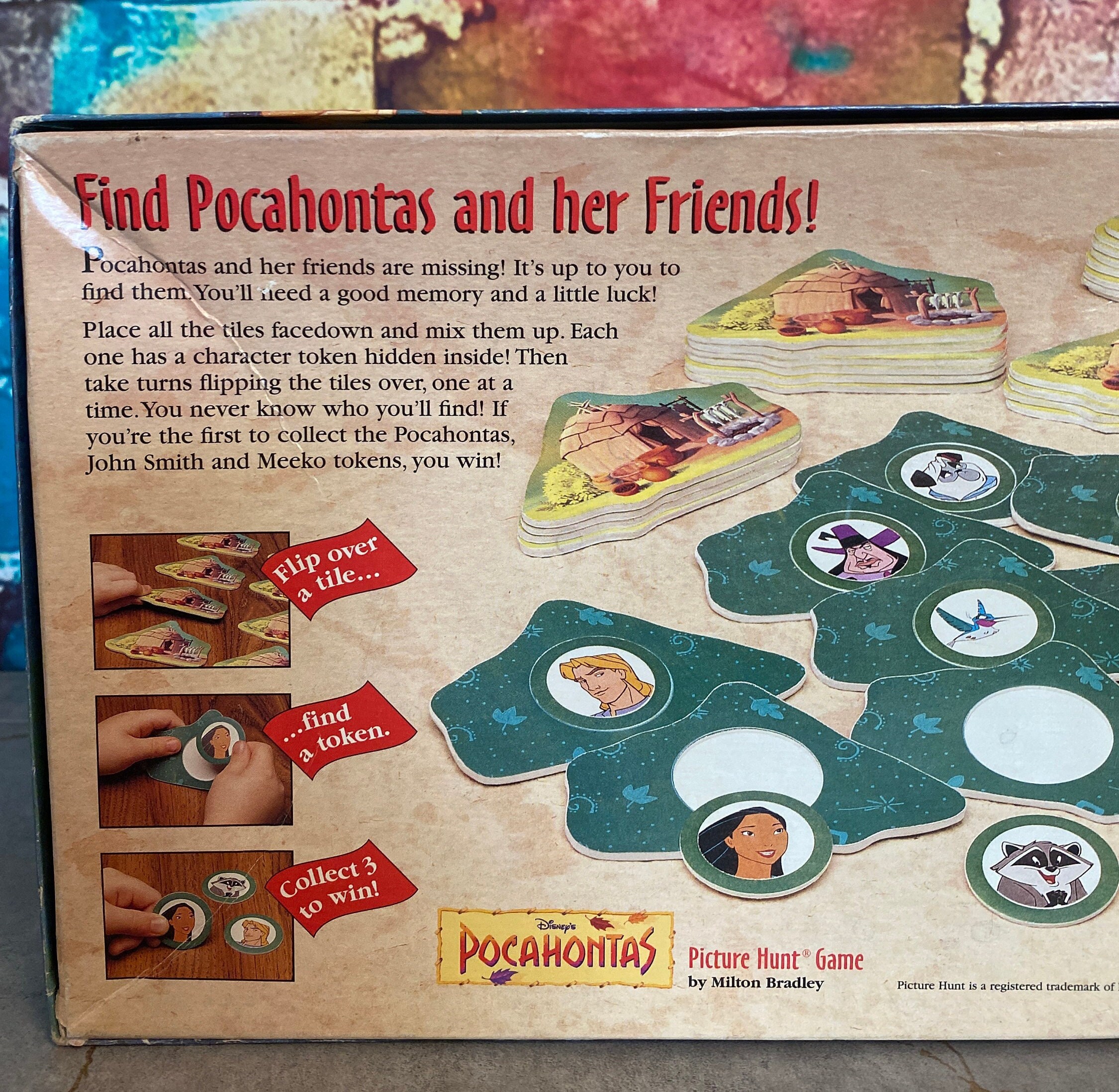 Disney's Pocahontas Picture Hunt Game by Milton Bradley 1994 Ages 3 and ...