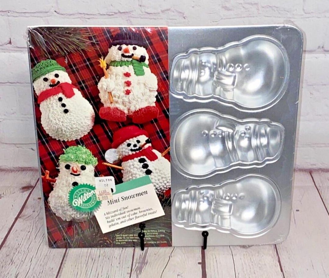 Brand New Mini Snowmen Cake Pan Tray by Wilton 1992 | Pan Holds Six ...