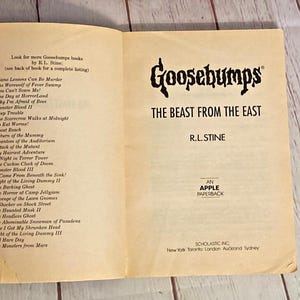 Goosebumps the Beast From the East Paperback Chapter Book by Scholastic ...