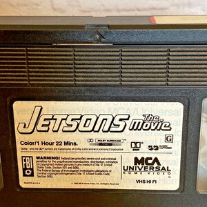 Jetsons "the Movie" VHS by MCA Universal Home Video 1990 | Rated G and ...