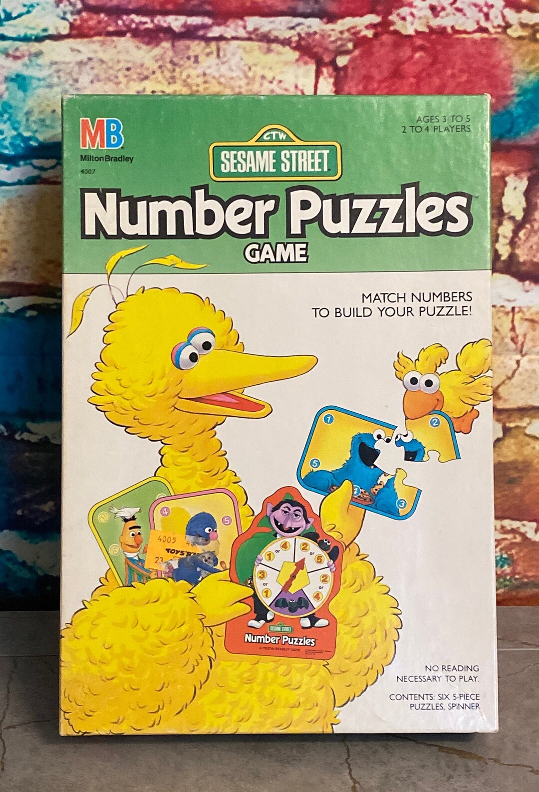 Sesame Street Number Puzzles Game by Milton Bradley 1989 | for Ages 3 ...