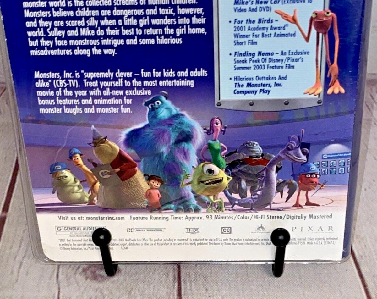 Monsters, Inc. VHS by Disney Pixar 2001 Rated G Runtime 93 Mins See ...