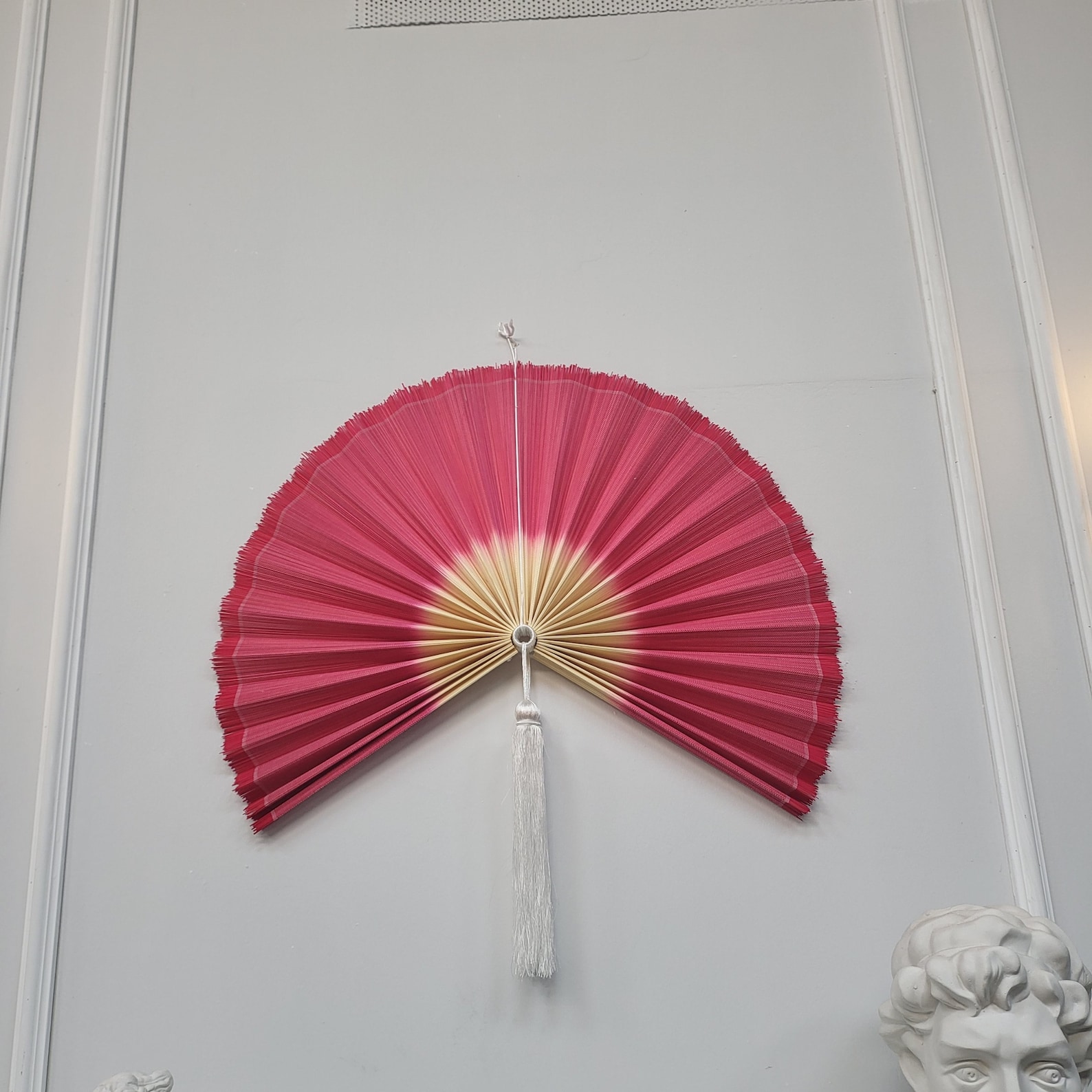 Large 32''x16 Rustic Fan Wall Decor Bedroom Wall Decor Above Bed Bamboo ...