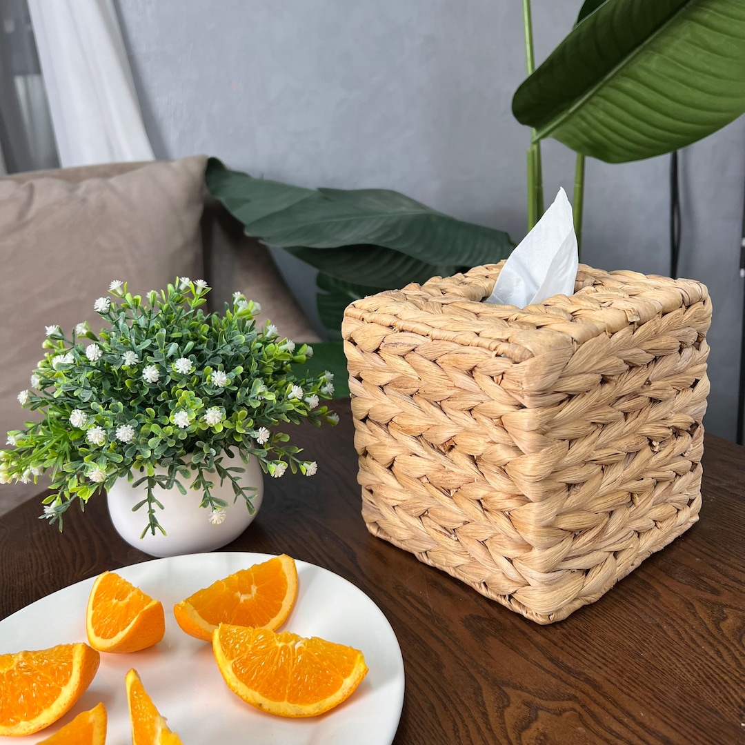 Tissue Box Holder Wicker Tissues Cube Box Cover Tissue Box Cover Square ...
