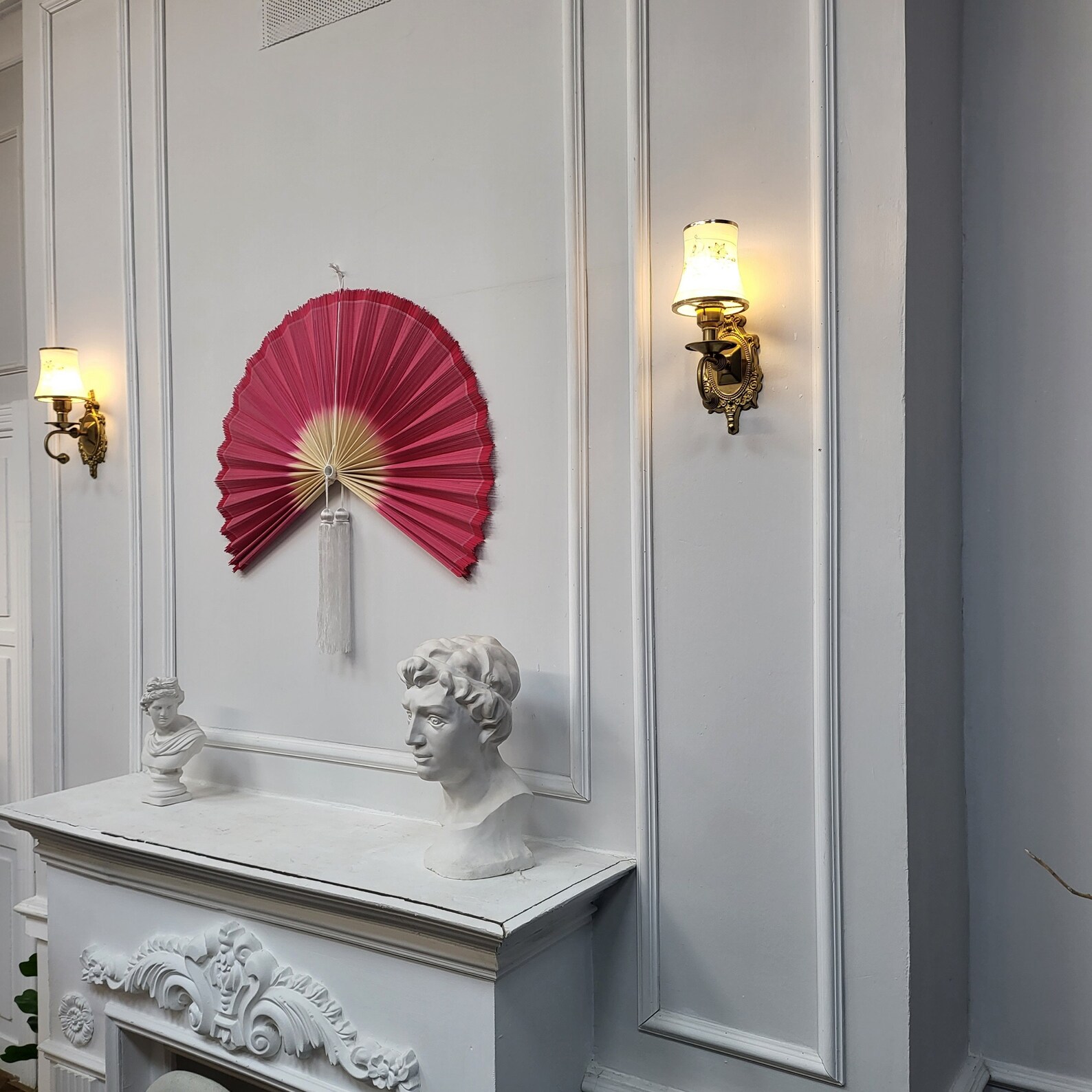 Large 32''x16 Rustic Fan Wall Decor Bedroom - Etsy