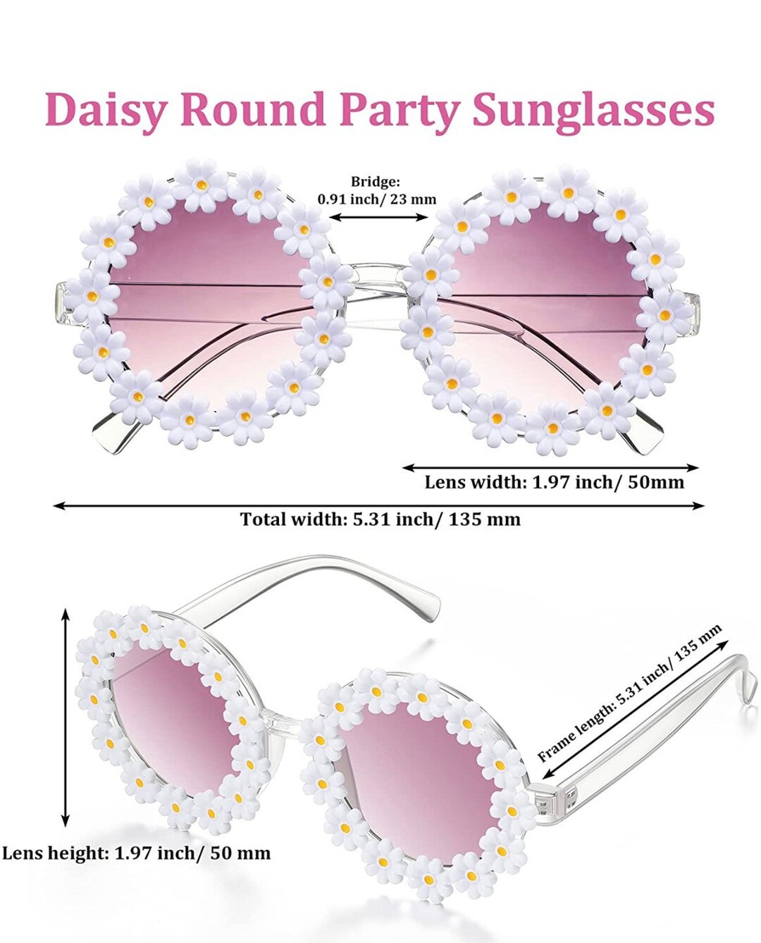 Daisy Sunglasses Colored Lens - Etsy