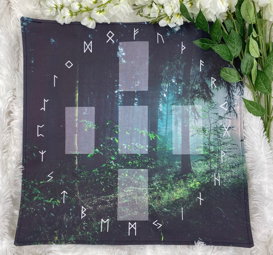 Runes Tarot Cloth, Altar Cloth, Altar Decor, Double Sided Altar Cloth ...