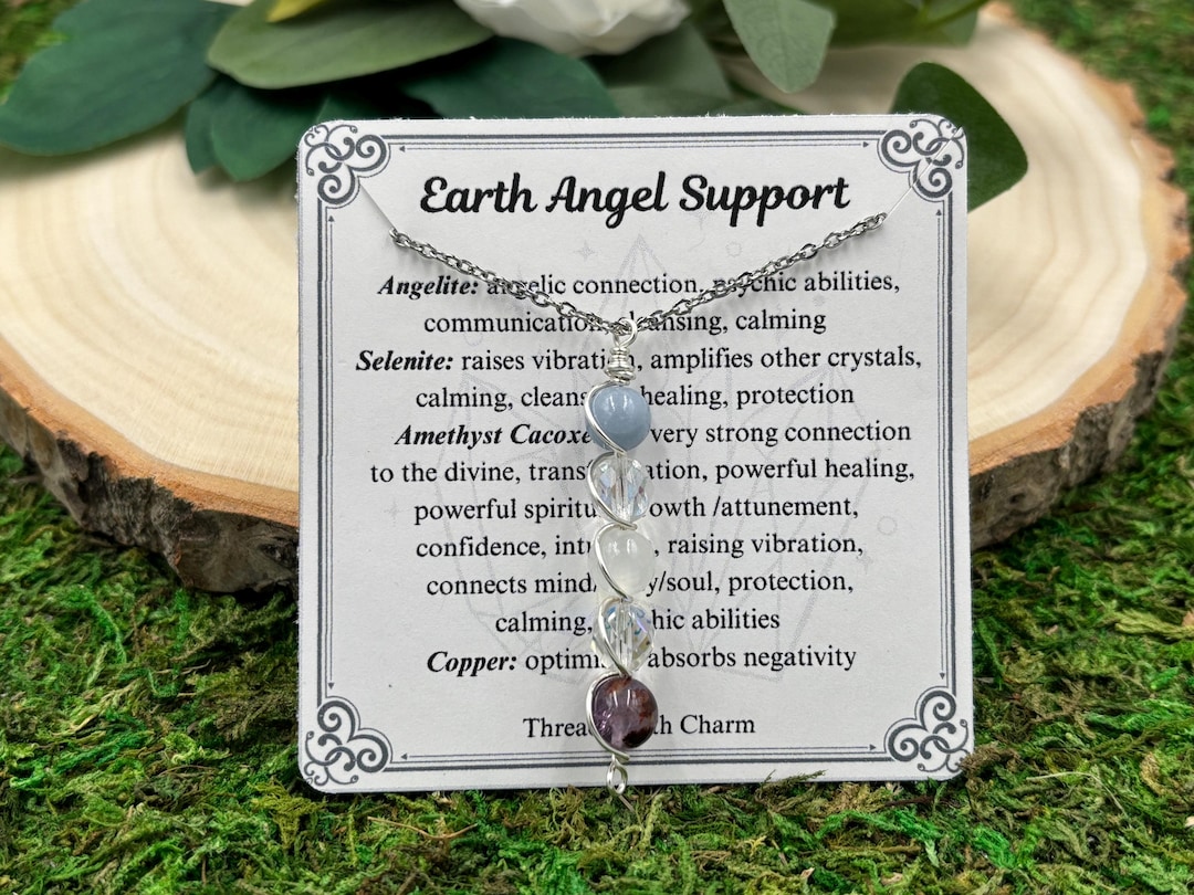 Earth Angel Necklace -geologist Certified Crystals, Protection Necklace ...