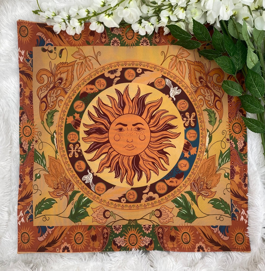 Sun Altar Cloth, Tarot Cloth, Altar Decor, Double Sided Altar Cloth ...