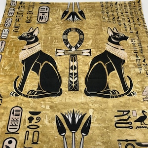 Bastet Ankh Egyptian Altar Cloth, Tarot Cloth, Altar Decor, Double ...