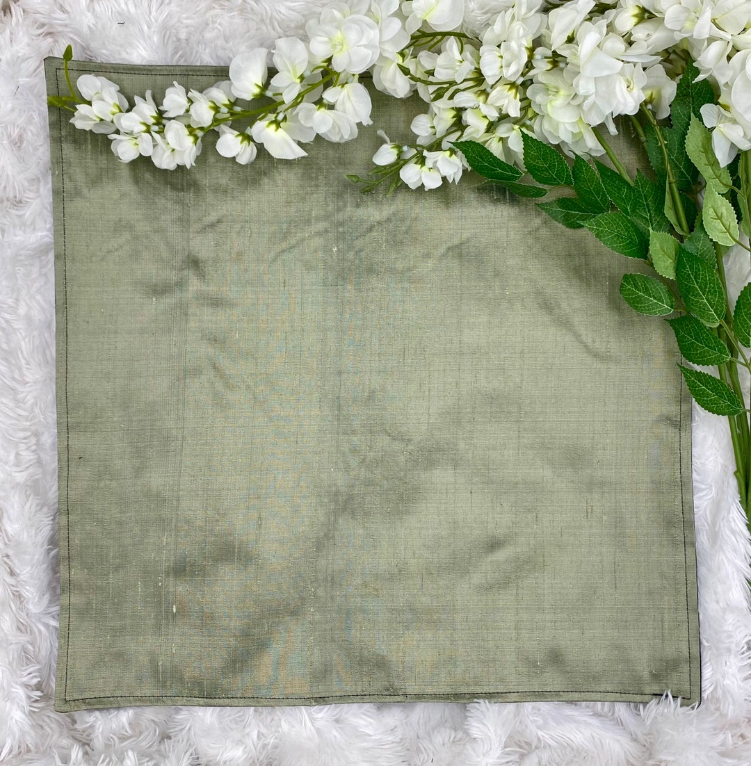 Natural Silk Sage Green Altar Cloth, Tarot Cloth, Altar Decor, Double ...