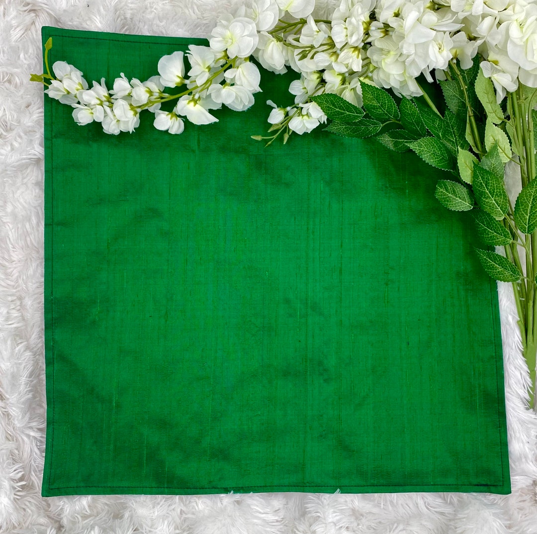 Natural Silk Green Altar Cloth, Tarot Cloth, Altar Decor, Double Sided ...