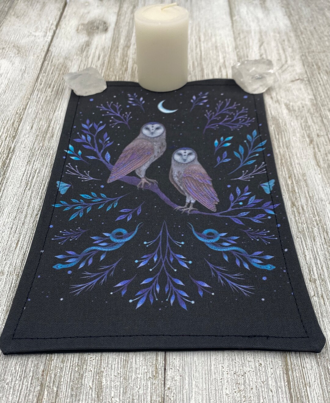 MINI Altar Cloth - Owls, Traveling Altar Cloth, Portable Altar Cloth ...