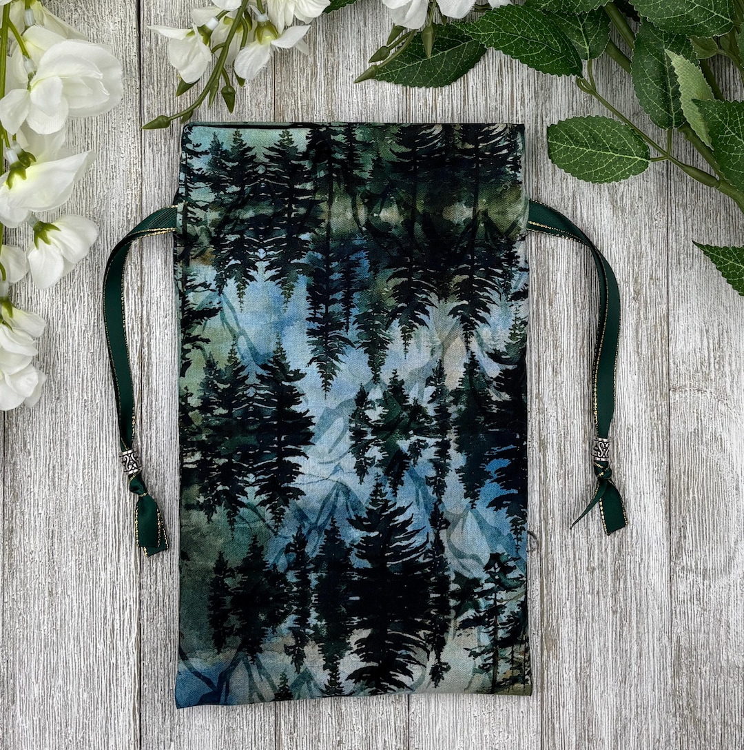 Forest Tarot Bag/ Custom Tarot Pouch/ Keepsake Bag / Drawstring Bag ...