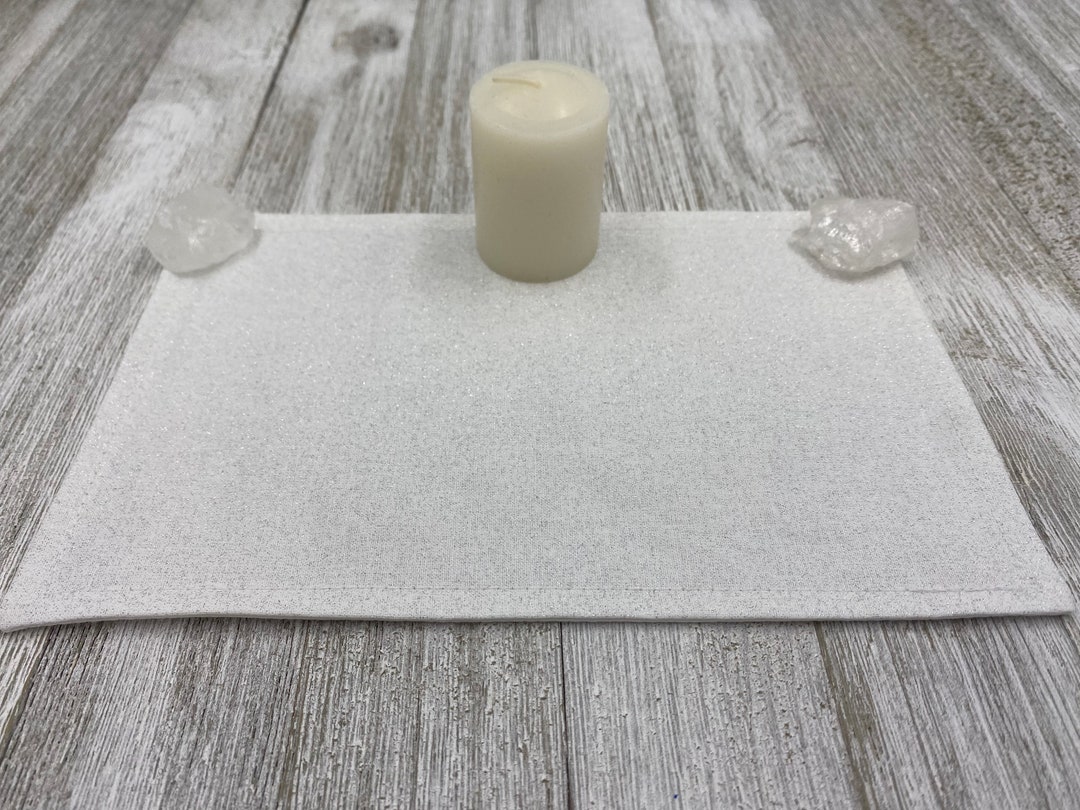 MINI Altar Cloth - White Glitter, Traveling Altar Cloth, Portable Altar ...