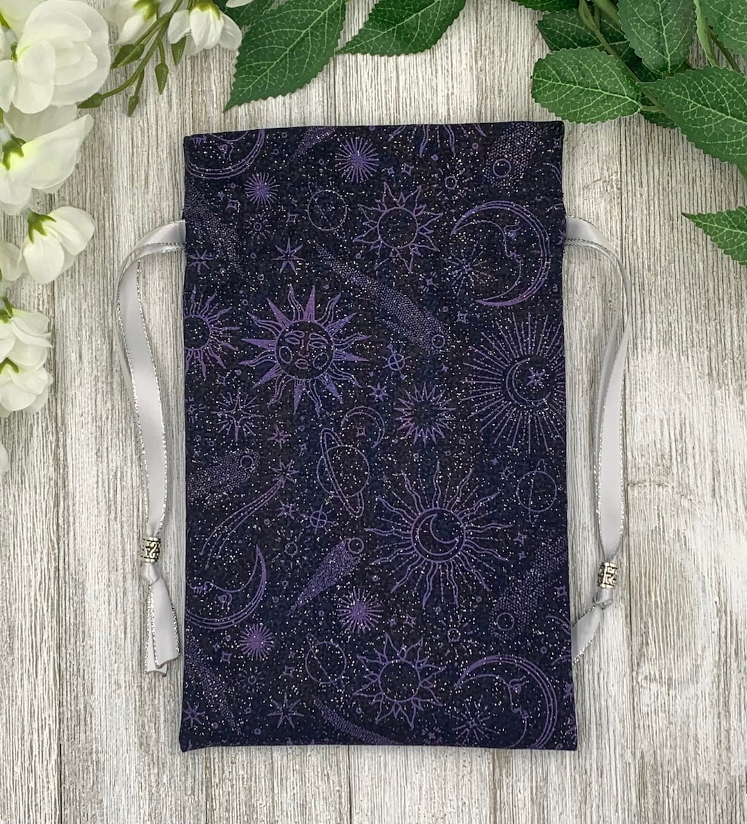 Celestial Tarot Bag/ Custom Tarot Pouch/ Keepsake Bag / Drawstring Bag ...