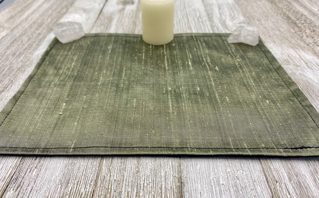 Silk MINI Altar Cloth - Sage Green, Traveling Altar Cloth, Portable ...