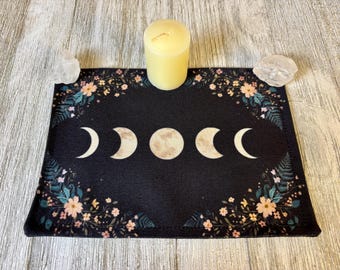 MINI Altar Cloth - Lunar Phase, Traveling Altar Cloth, Portable Altar ...