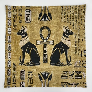 Bastet Ankh Egyptian Altar Cloth, Tarot Cloth, Altar Decor, Double ...