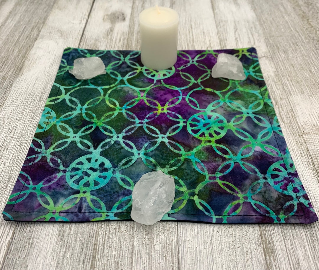 MINI Altar Cloth - Circles, Tarot Cloth, Traveling Altar Cloth ...