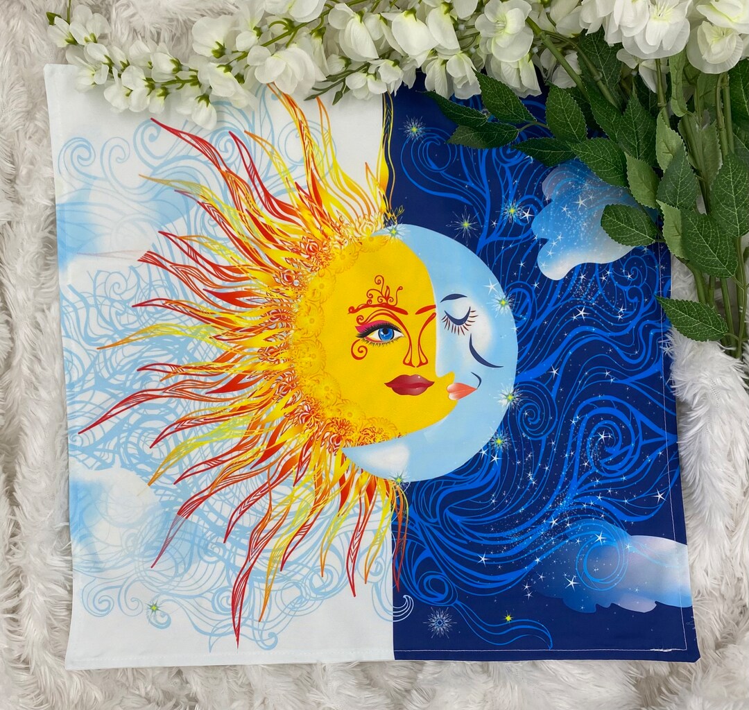 Sun Moon Altar Cloth, Tarot Cloth, Altar Decor, Double Sided Altar ...