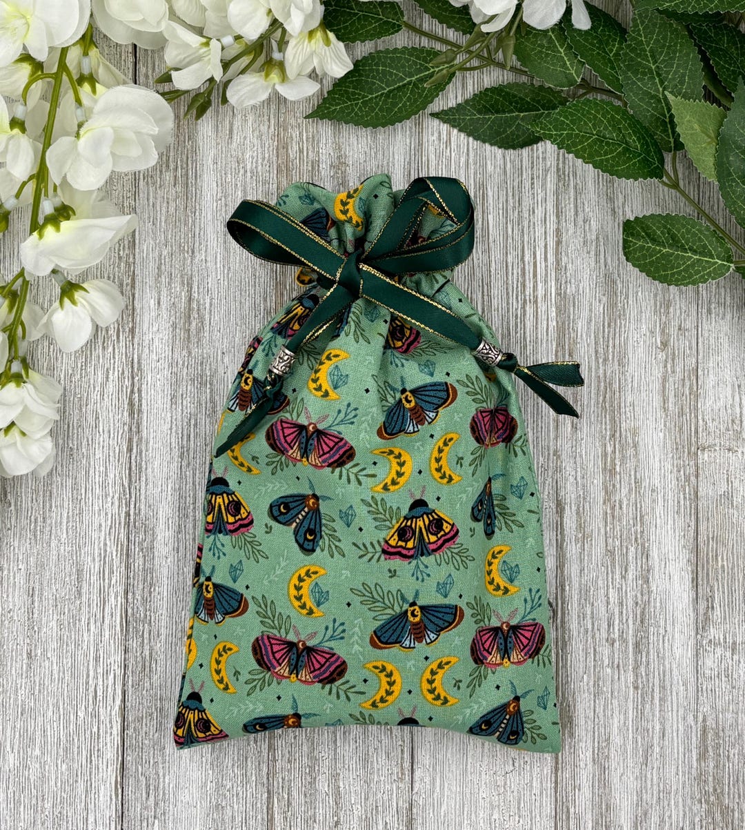 Celestial Moths Tarot Bag/ Custom Tarot Pouch/ Keepsake Bag ...
