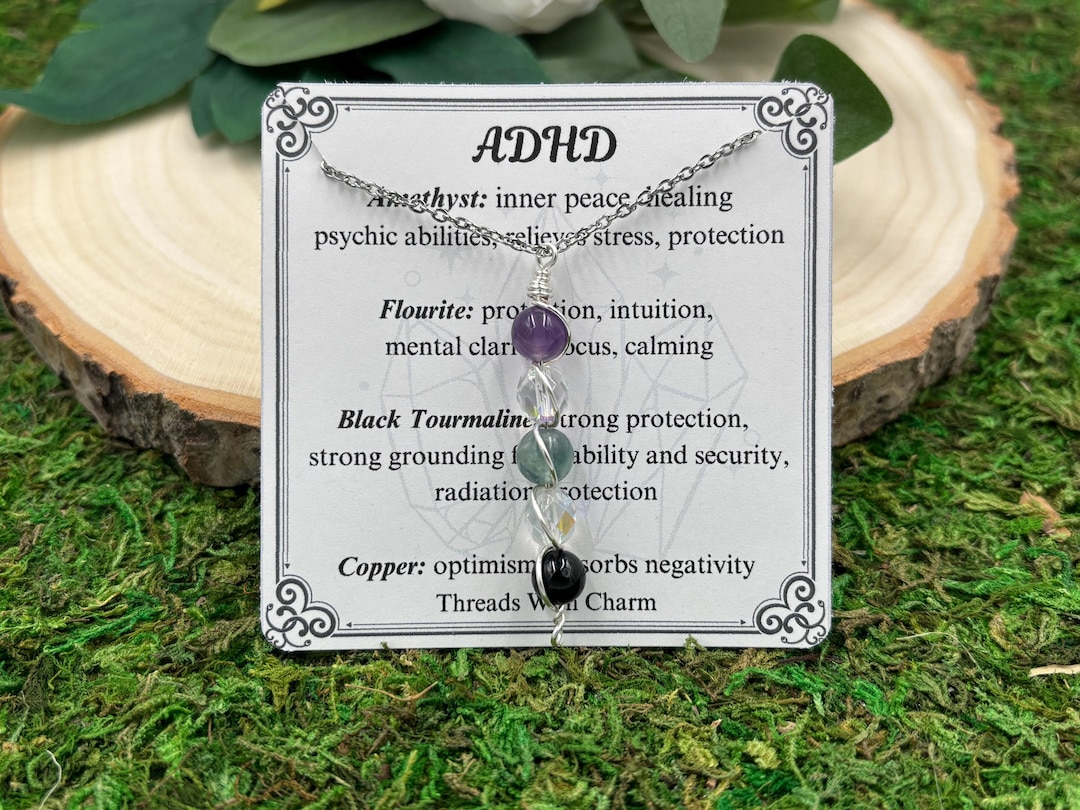 ADHD Crystal Necklace -geologist Certified Crystals, Protection ...