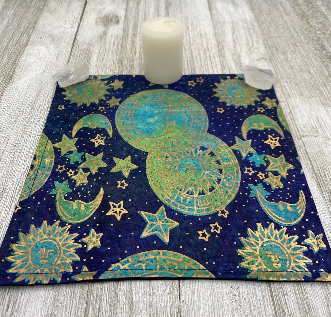 MINI Altar Cloth - Celestial, Tarot Cloth, Traveling Altar Cloth ...