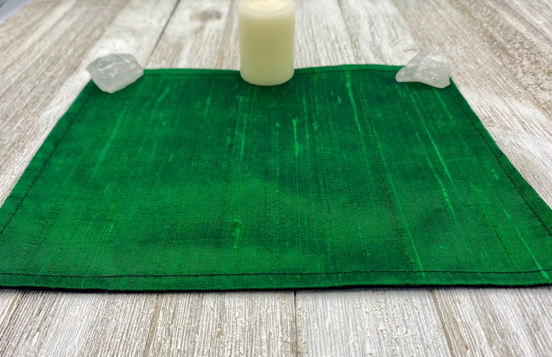 Silk MINI Altar Cloth - Green, Traveling Altar Cloth, Portable Altar ...