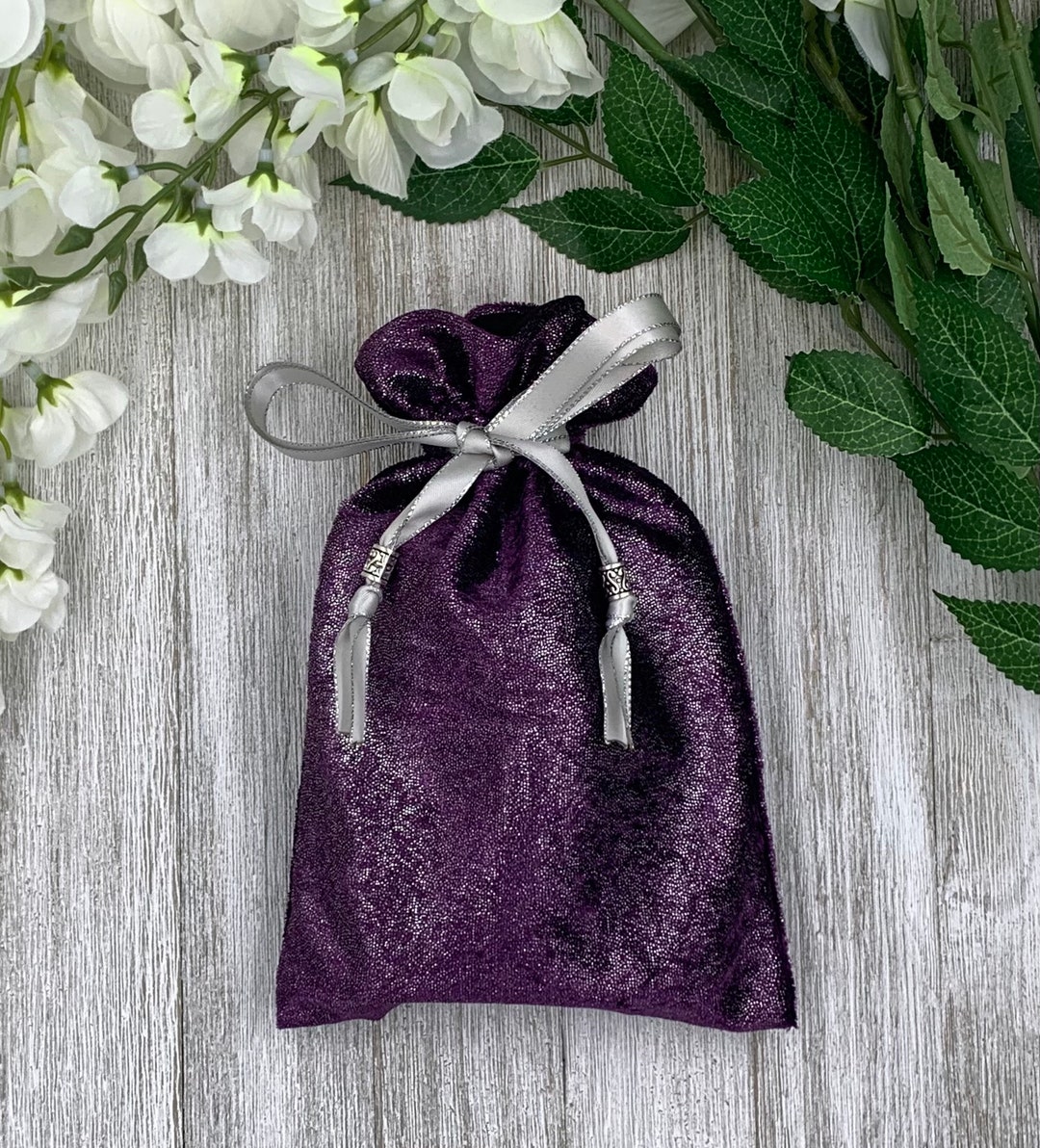 Velvet Metallic Purple Tarot Bag/ Custom Tarot Pouch/ - Etsy