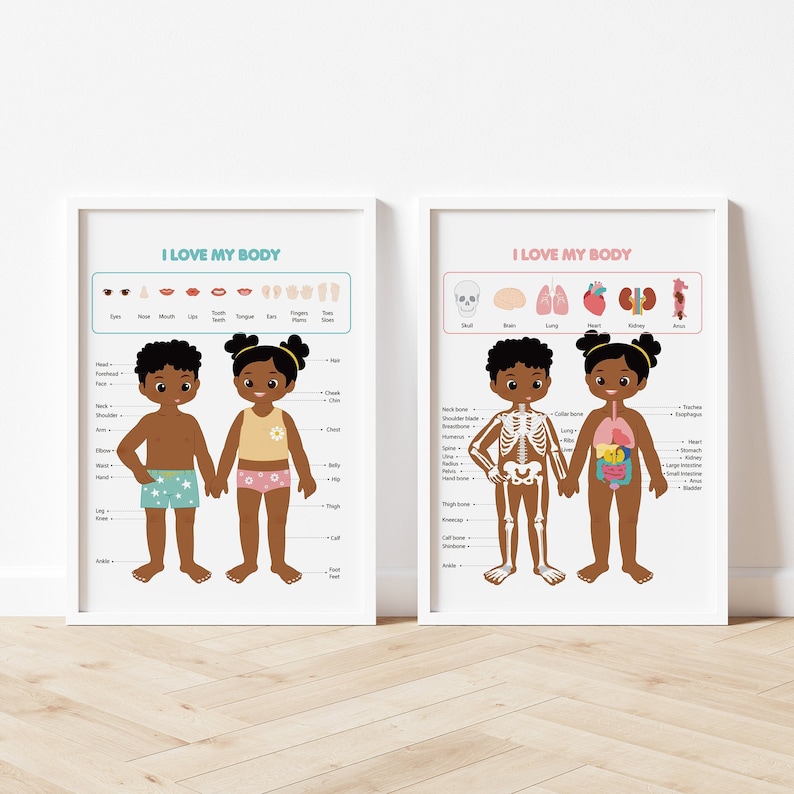 Body Poster Set Educational Poster Nursery Wall Art Home School Nursery ...