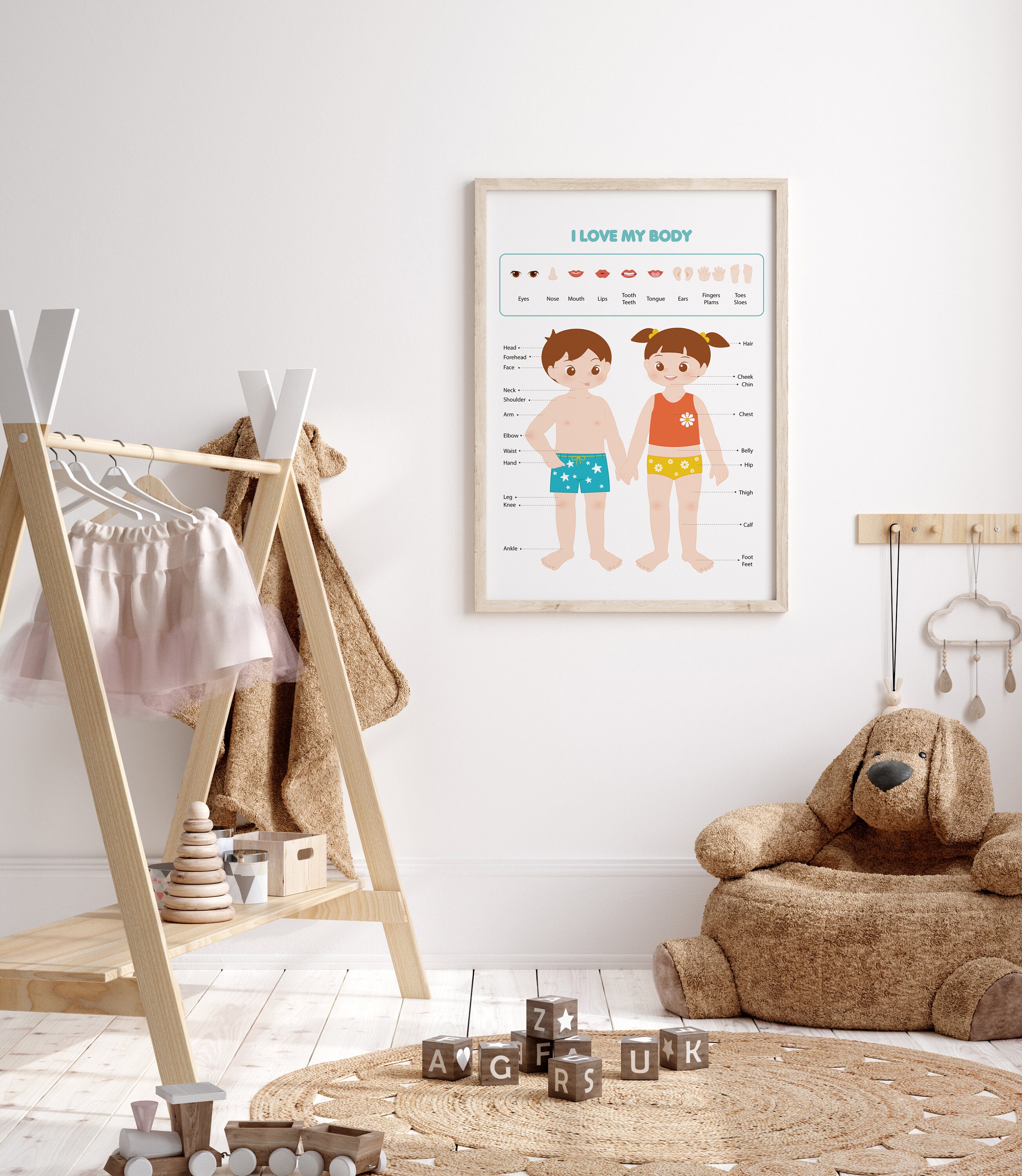 Kids Body Poster Educational Poster Nursery Wall Art - Etsy