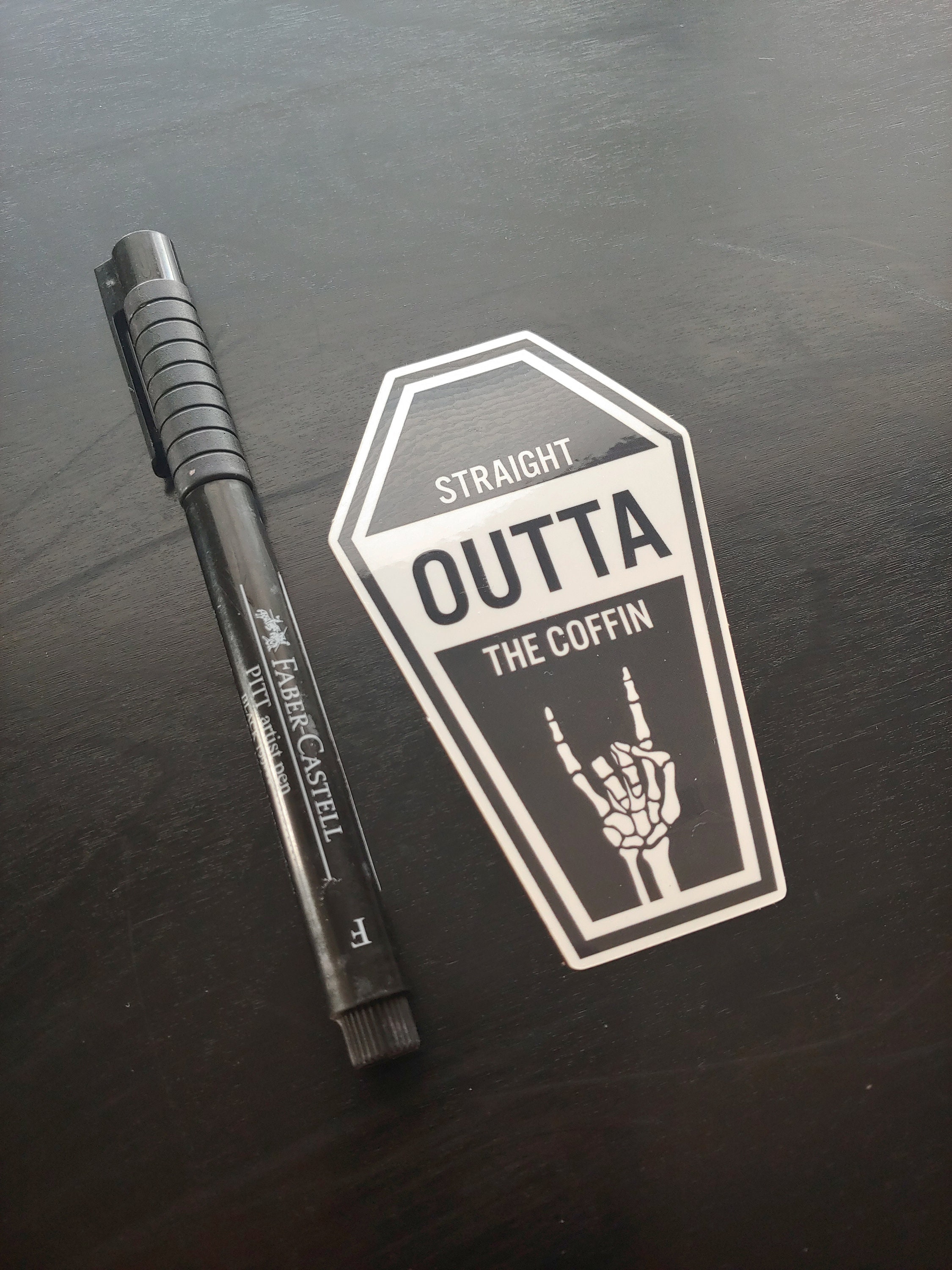 Coffin Skull Sticker Pack, Gothic Accessories, Holographic Vinyl Decal ...