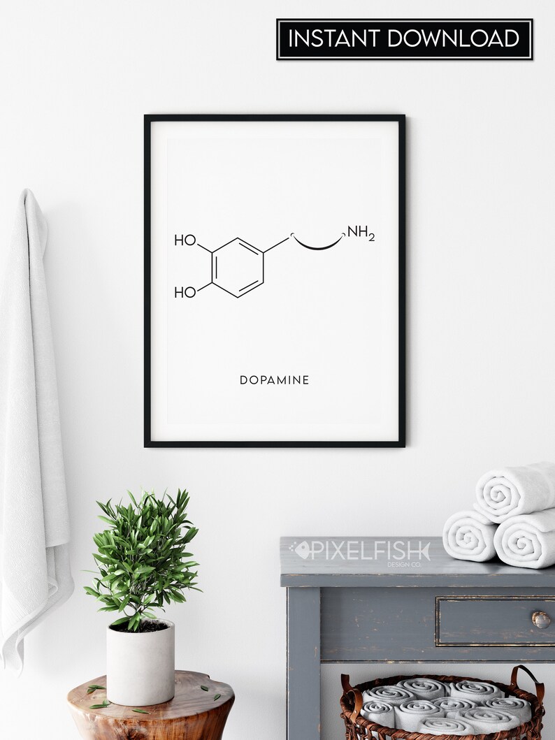 Dopamine Art // Science Art // Molecule Art // Happy Chemical // Feel ...