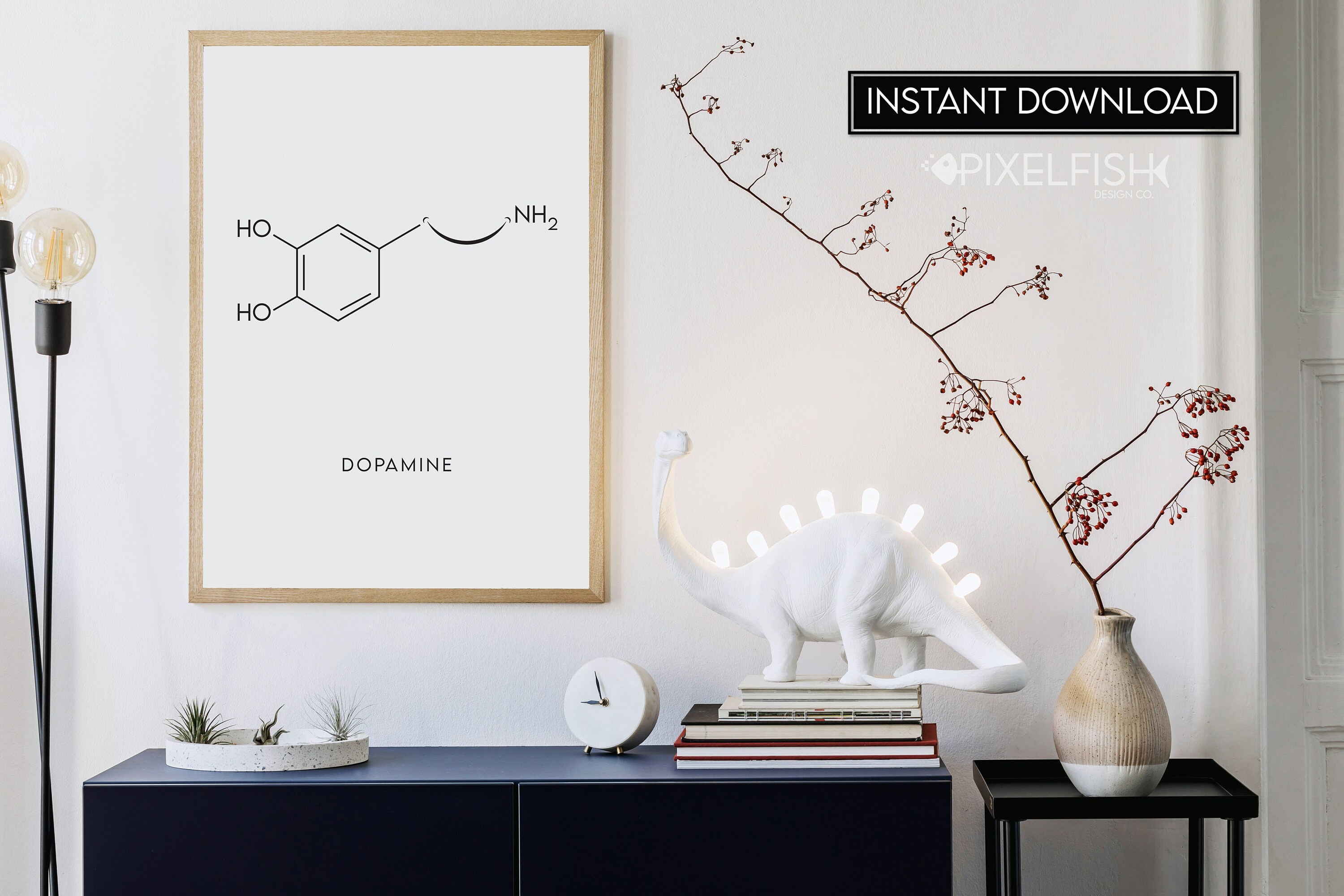 Dopamine Art // Science Art // Molecule Art // Happy Chemical // Feel ...