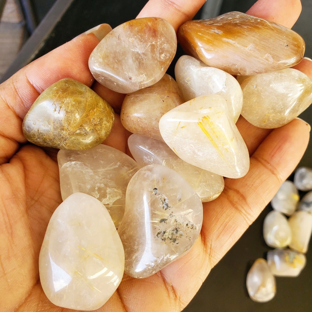 Rutilated Quartz Tumbled Stones Clarity Purification Deep - Etsy