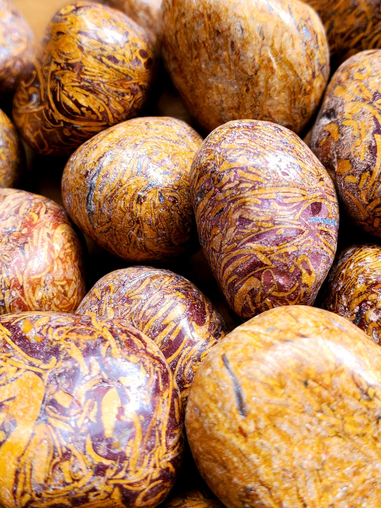 Miriam Stone-Calligraphy Tumbled Stones Coquina | Etsy