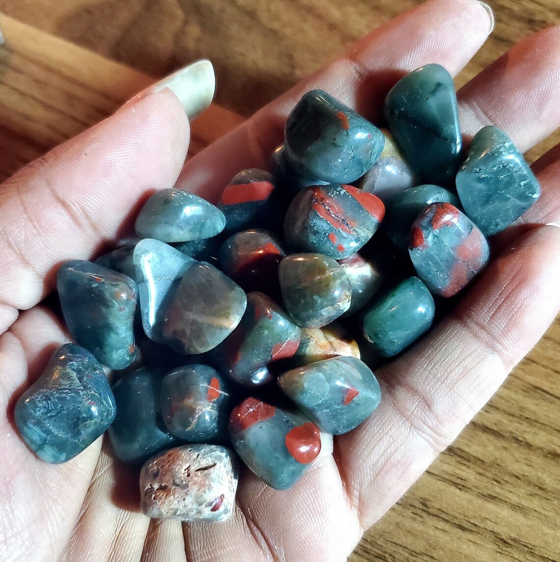 African Bloodstone Tumbled Stones Strength Determination | Etsy
