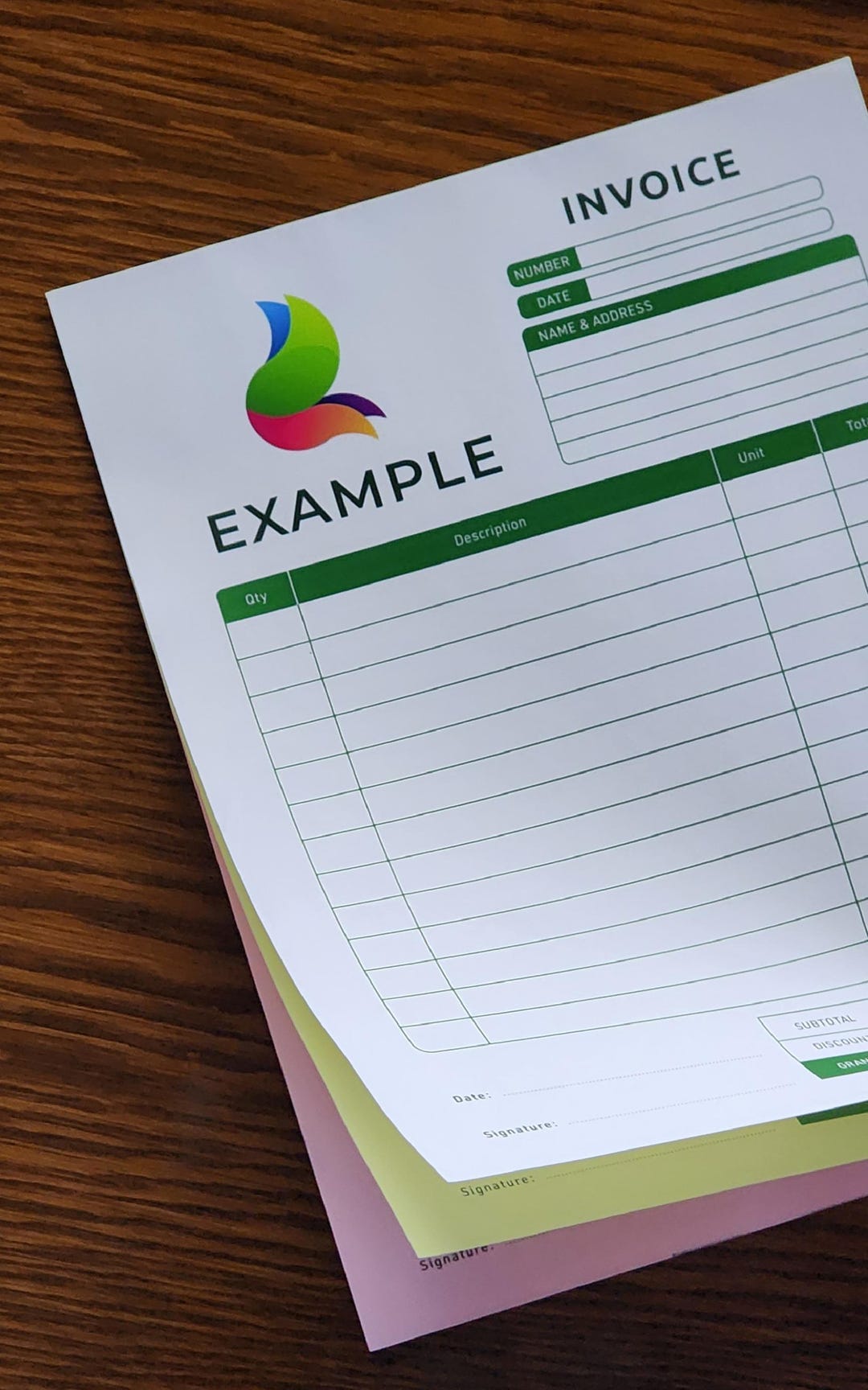 8.5x11 (letter)~ Custom Carbonless (NCR) Forms ~ Loose Sets ~ 2-part, 3 ...