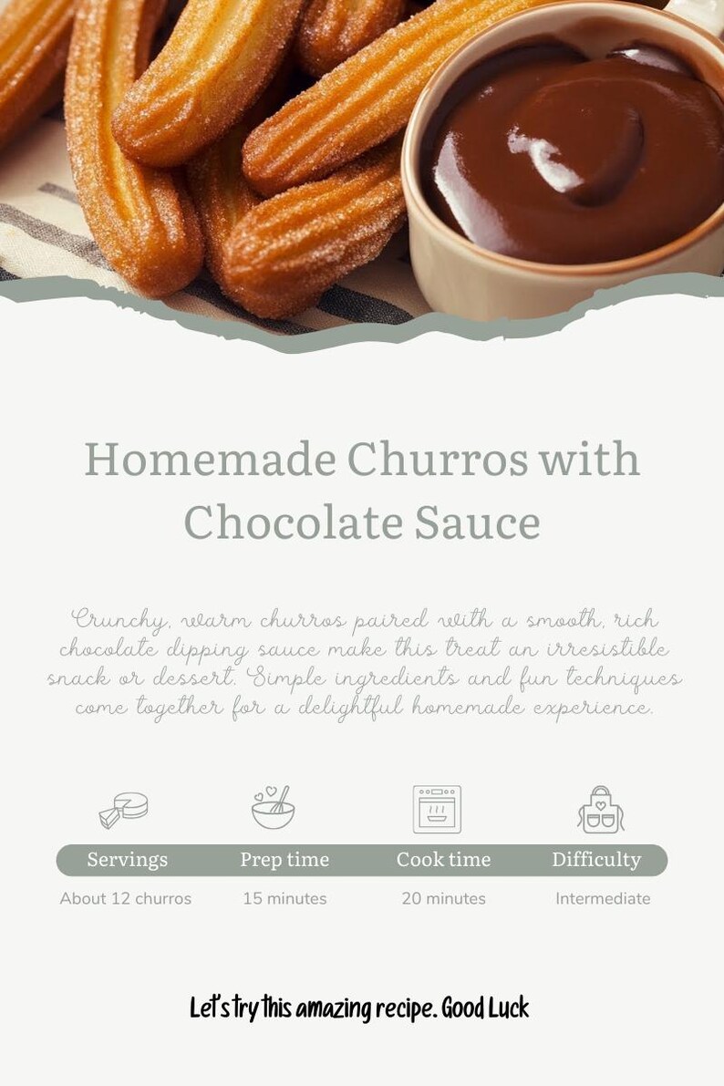 Churros With Chocolate Sauce - Printable PDF Recipe for Crispy Churro Treats With Rich Chocolate ...