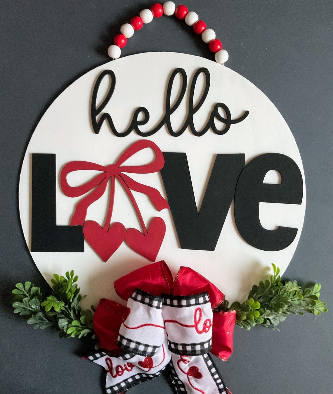 Hello Love Valentines Day Wood Sign - Etsy