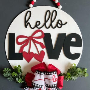 Hello Love Valentines Day Wood Sign - Etsy