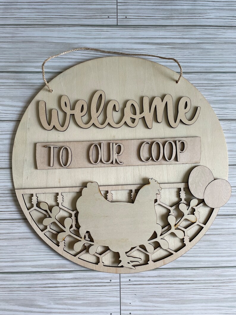Farmhouse Chicken Welcome Sign Craft Kit - Etsy