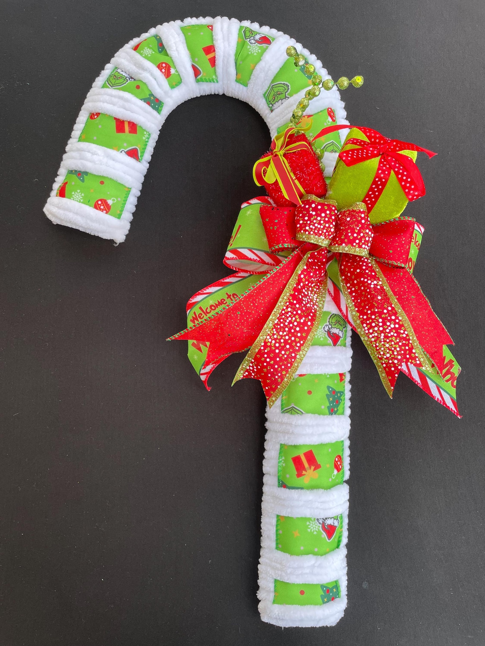 Grinch Candy Cane Door/ Wall Hanger/christmas Grinch - Etsy
