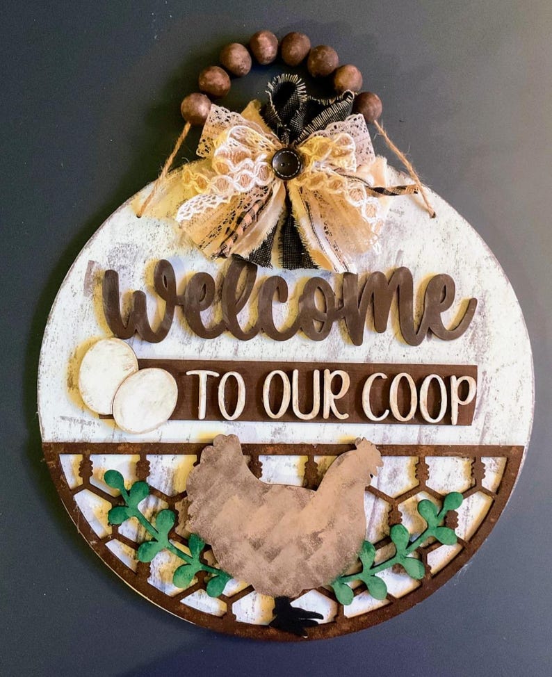 Farmhouse Chicken Welcome Sign Craft Kit - Etsy