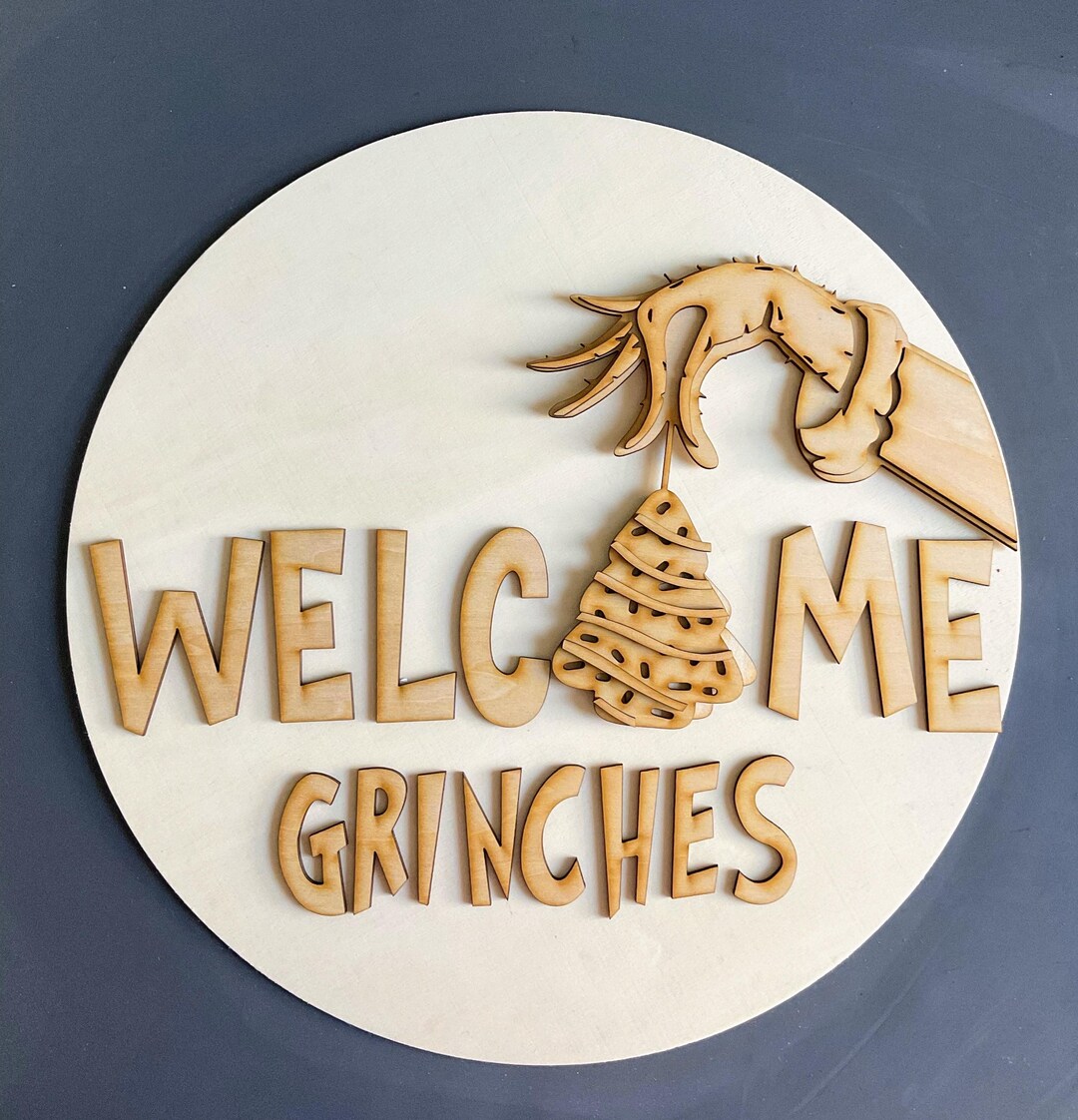 Welcome Grinches Wood Craft Kit Sign - Etsy